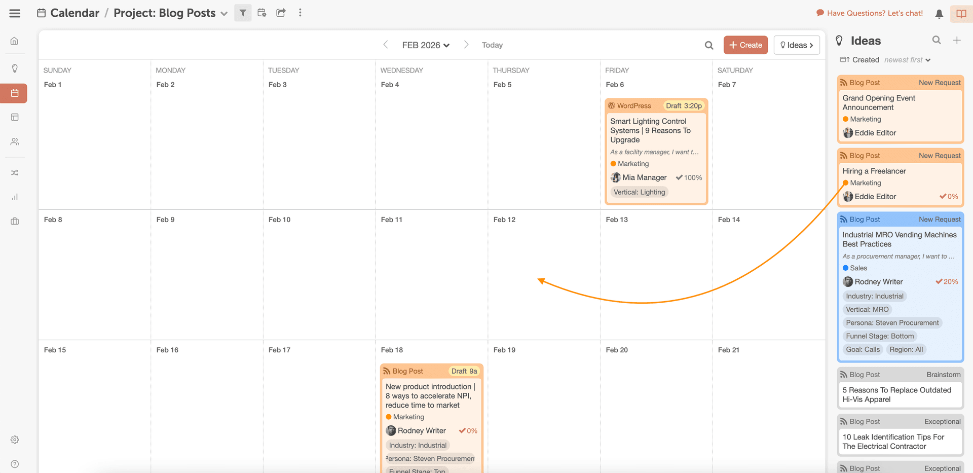 Organize Your Blog Post Idea Backlog With CoSchedule Calendars