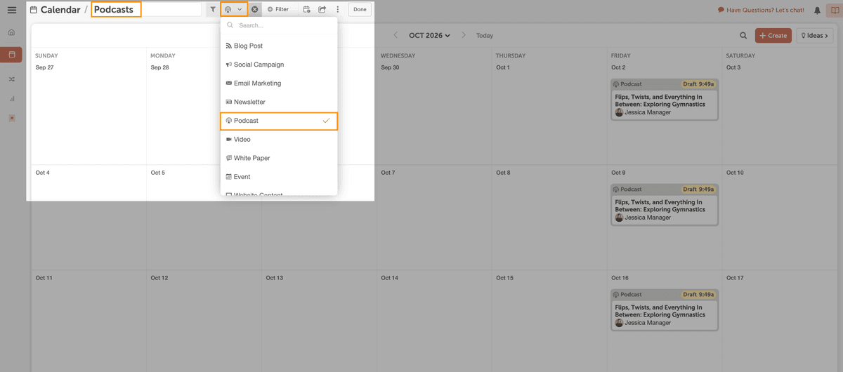 Execute Your Podcast Strategy With CoSchedule Calendars - CoSchedule Blog