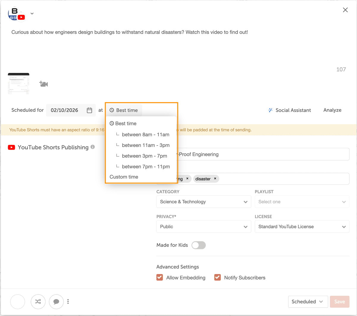 YouTube Shorts Integration Now Available In CoSchedule Calendars - CoSchedule Blog