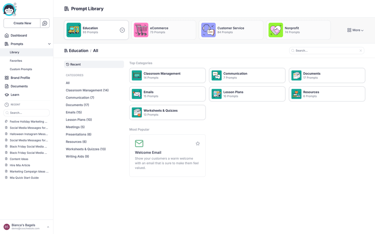 Hire Mia Adds New Prompts For eCommerce, Nonprofits, & More